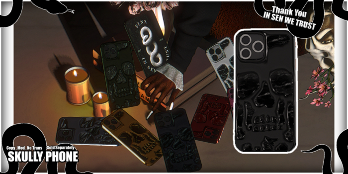 Second Life Marketplace - SENX SKULLY PHONE (BLACK)